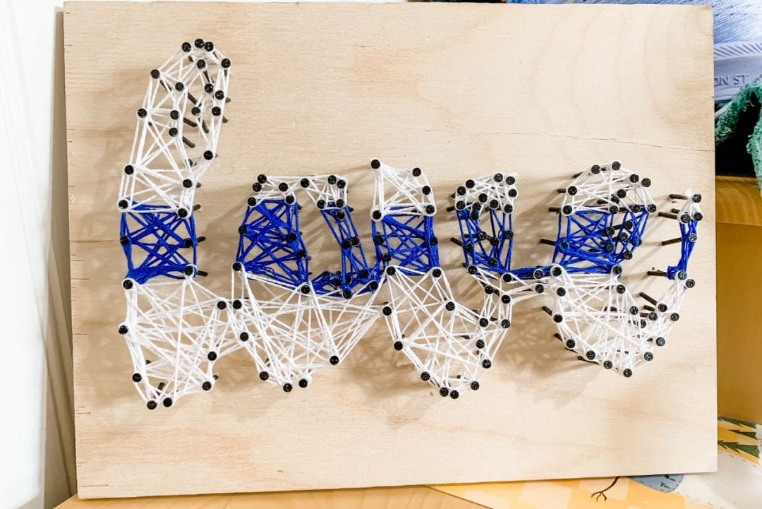 How To Make Valentine’s Day Thin Blue Line String Art - Love and Blues